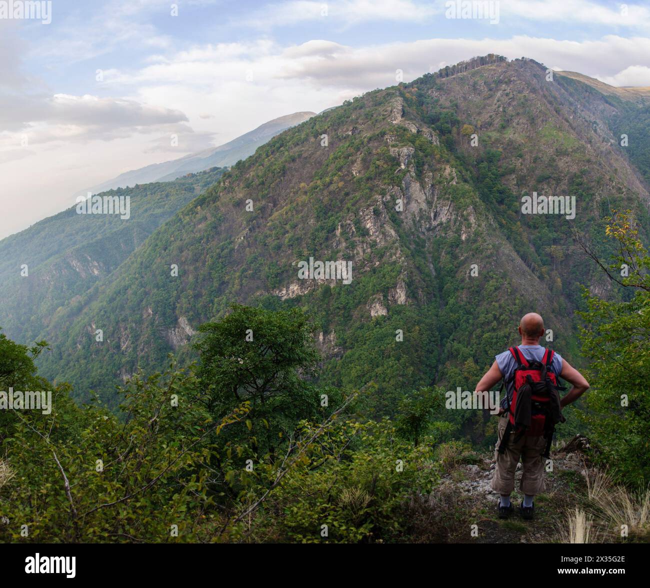 A panoramic view from the climb and from the ridge to the Ljuboten peak ...