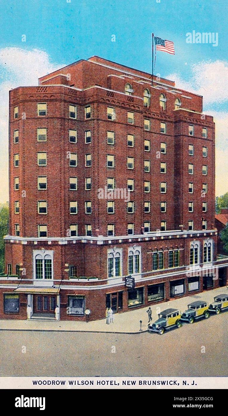 Postcard of Woodrow Wilson Hotel, New Brunswick, NJ, circa 1930 Stock ...