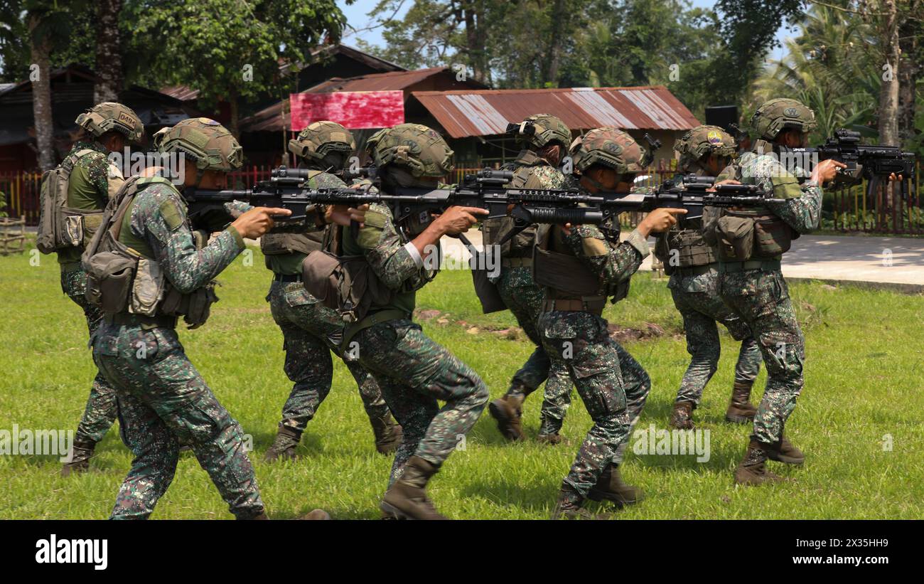 Philippine marines with 1st Marine Brigade participate in close quarters battle training during ...
