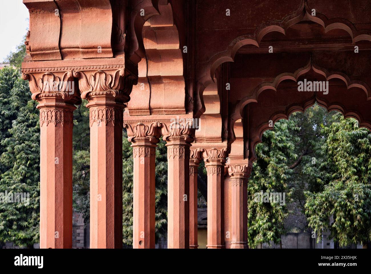 India, Delhi, the Red Fort, Diwan-I-Am, on the banks of the river Yamuna, the fort was built by ...