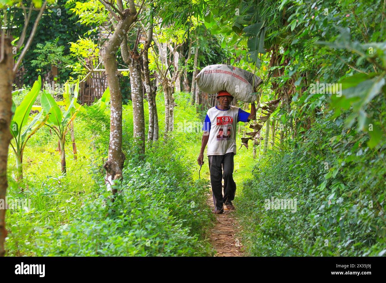 Indonesian man with skin disorder covered with warts or bumps on the ...