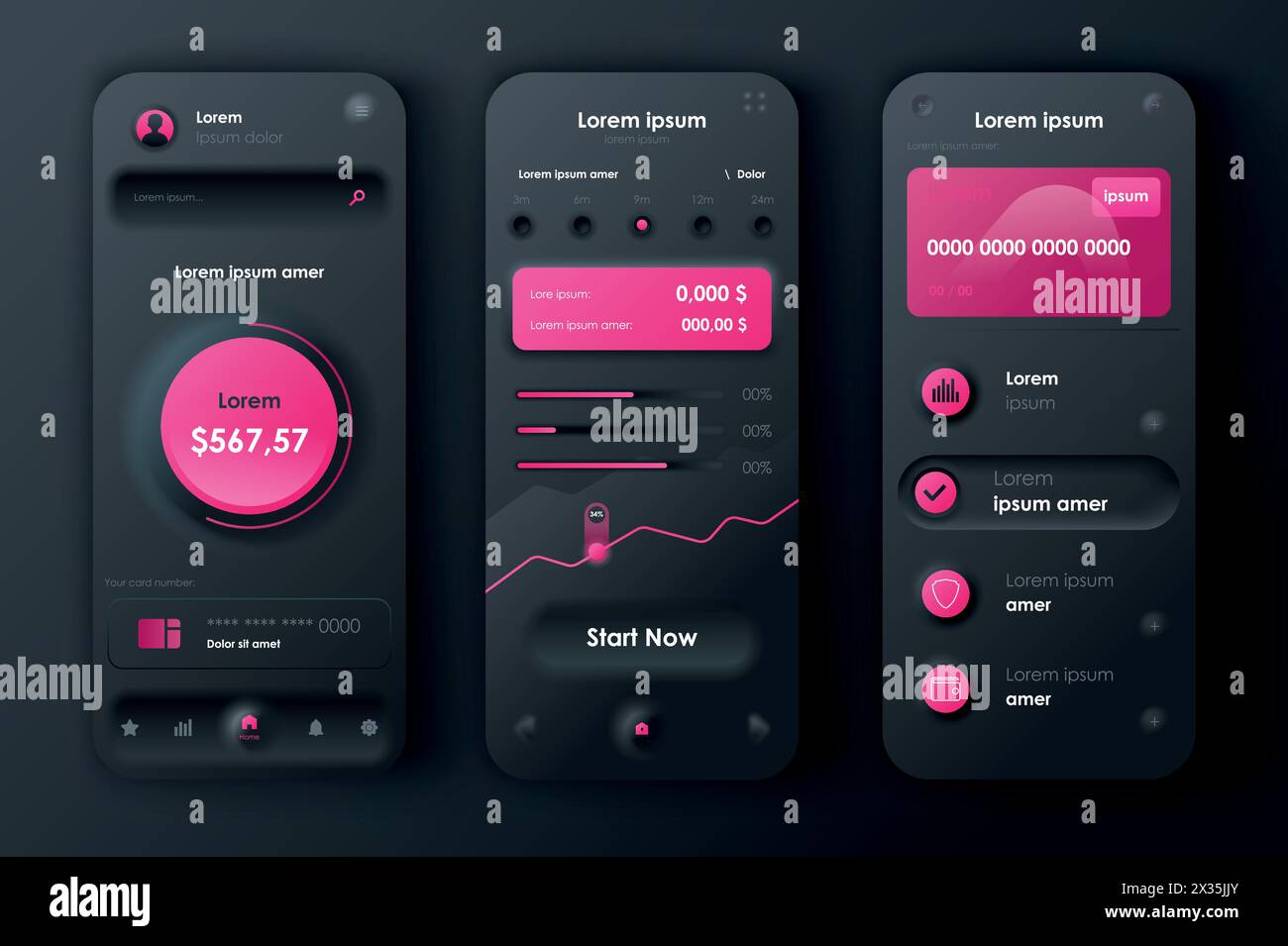 Finance services unique neomorphic design kit for mobile app ... Finance services unique neomorphic design kit for mobile app ...
