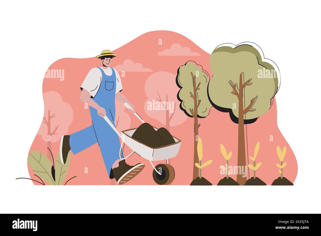 Sowing seeds cartoon Stock Vector Images - Alamy