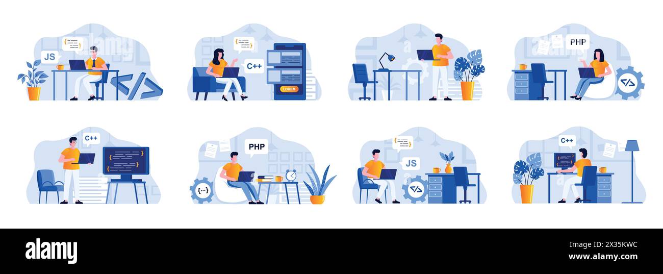 Office scenes Stock Vector Images - Alamy