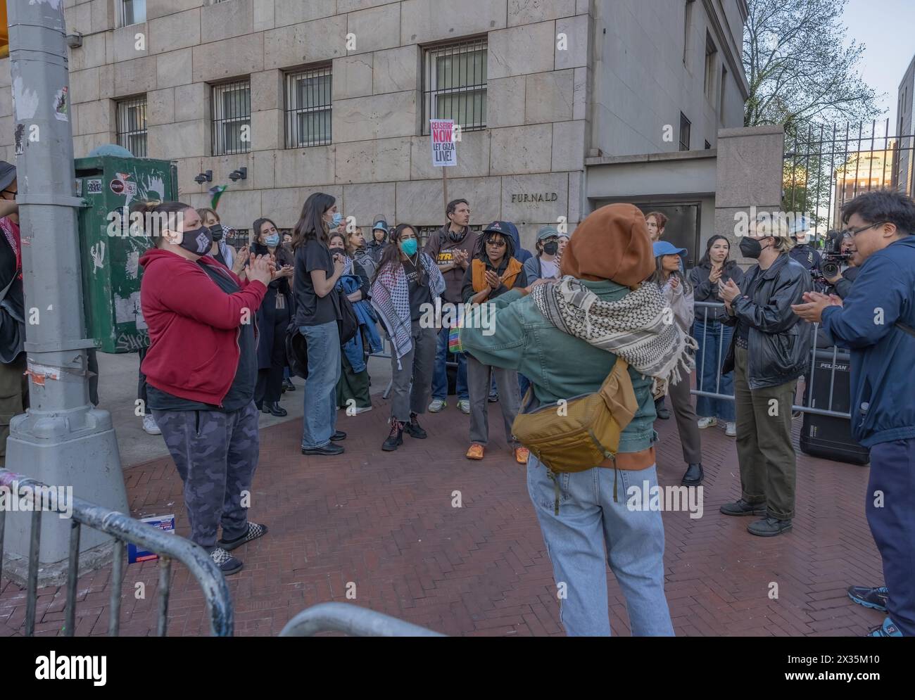 NEW YORK, N.Y. – April 22, 2024: Pro-Palestinian demonstrators rally ...