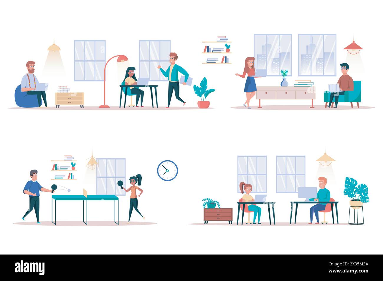 Workplace table tennis Stock Vector Images - Alamy