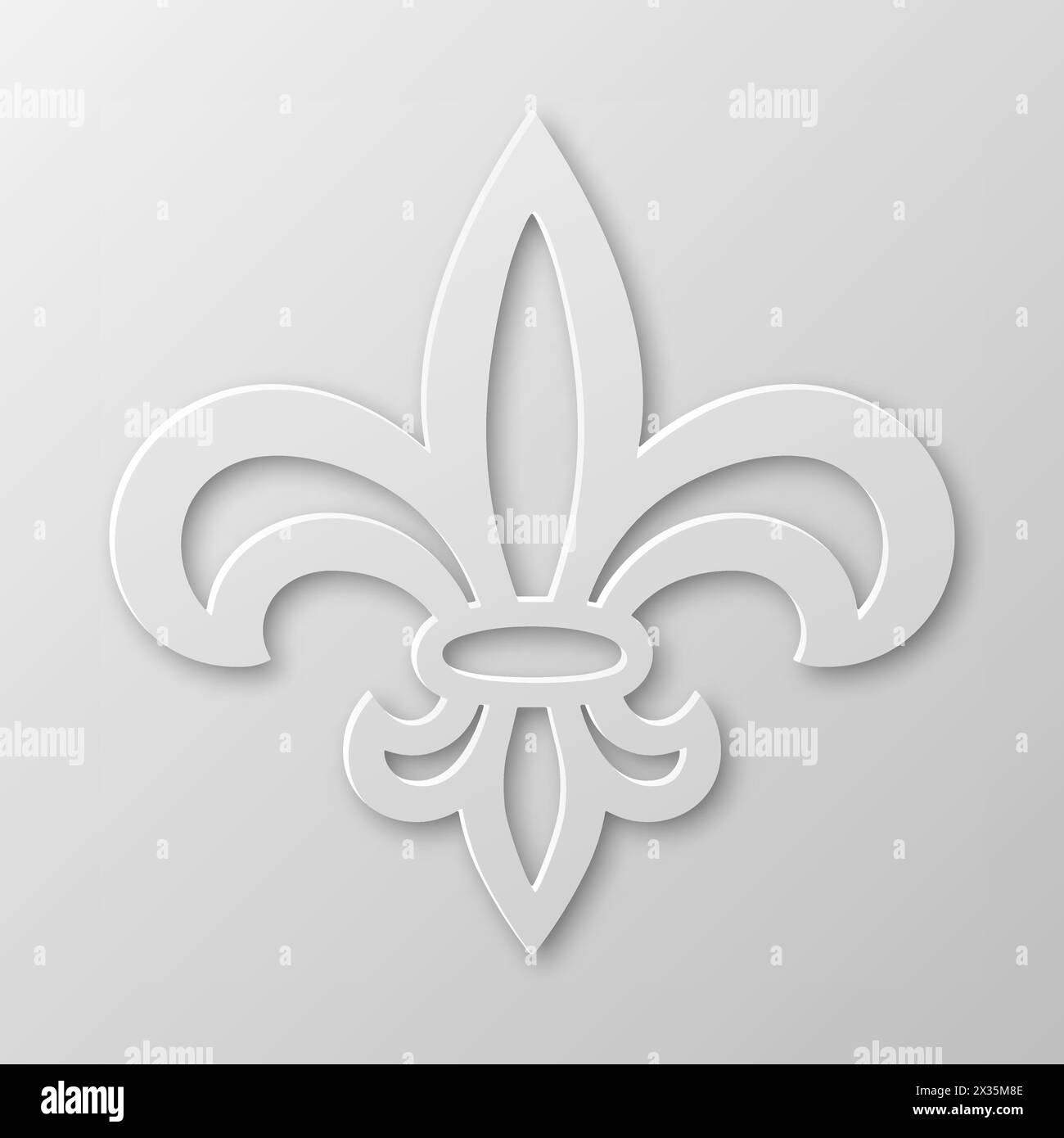 Vector Realistic Paper 3d Fleur De Lis Closeup on White Background ...