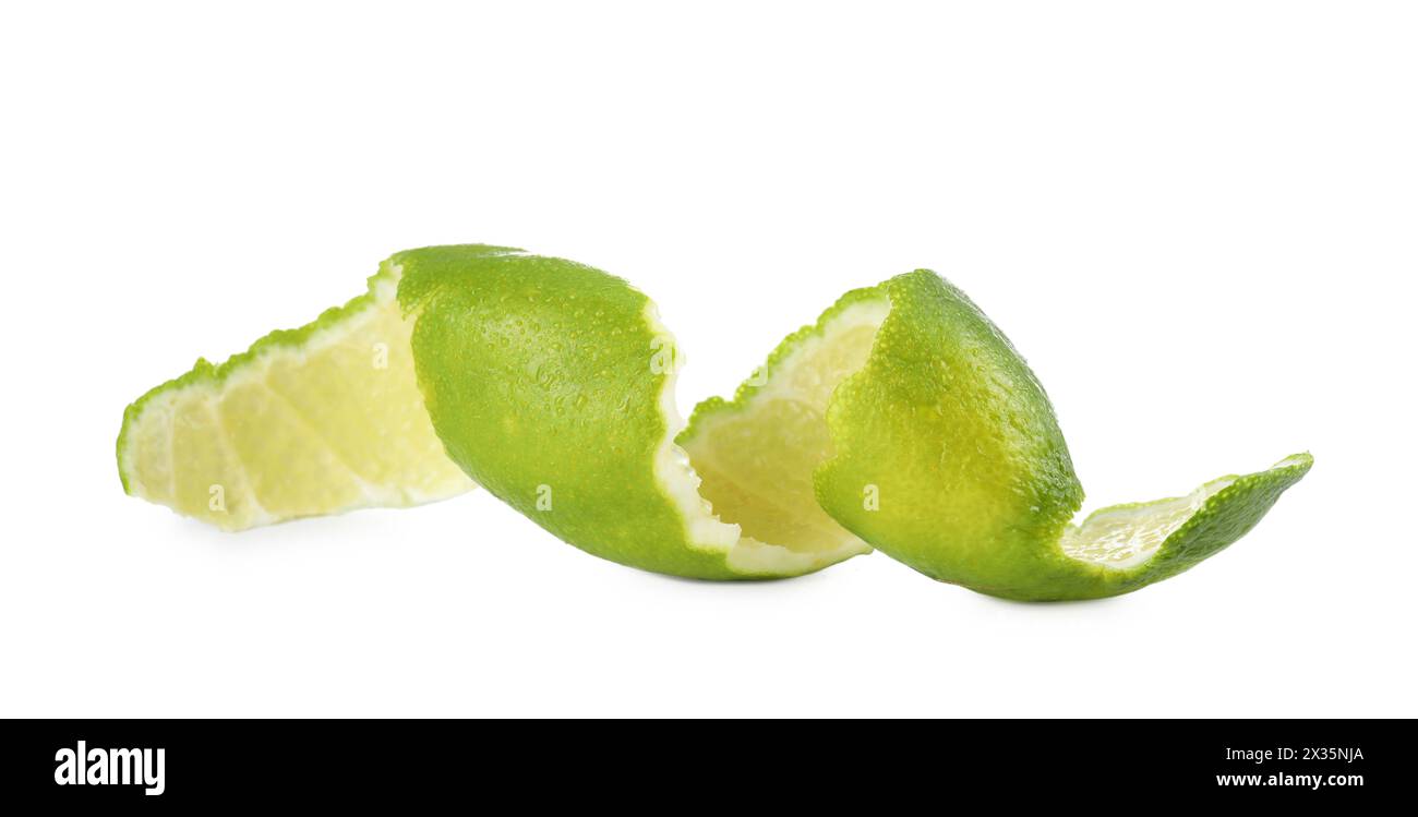 Spiral lime peel Cut Out Stock Images & Pictures - Alamy