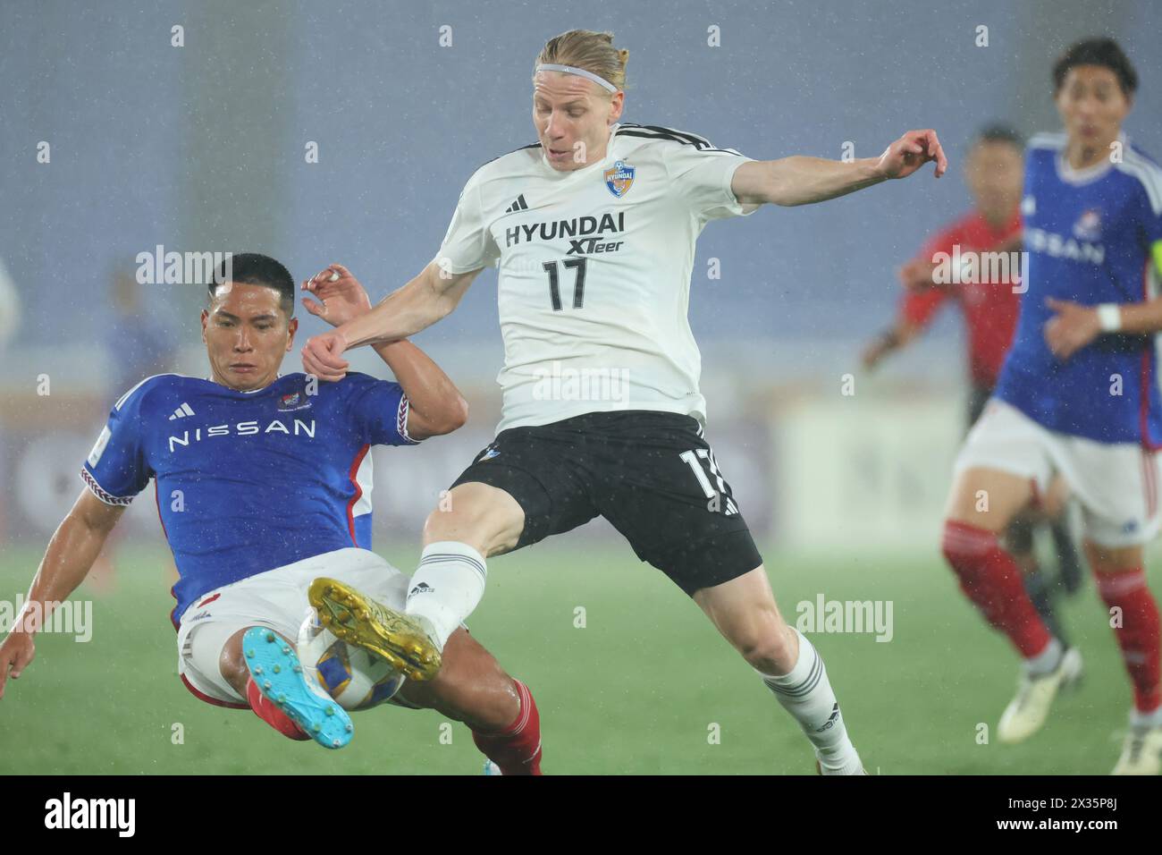 Kanagawa, Japan. 24th Apr, 2024. (L to R) Takumi Kamijima (F. Marinos ...