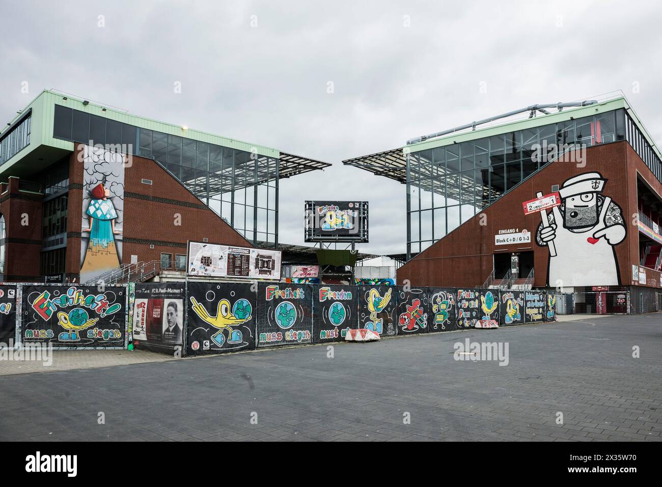 Football stadium, Millerntor Stadium, FC St. Pauli, St. Pauli, Hamburg ...