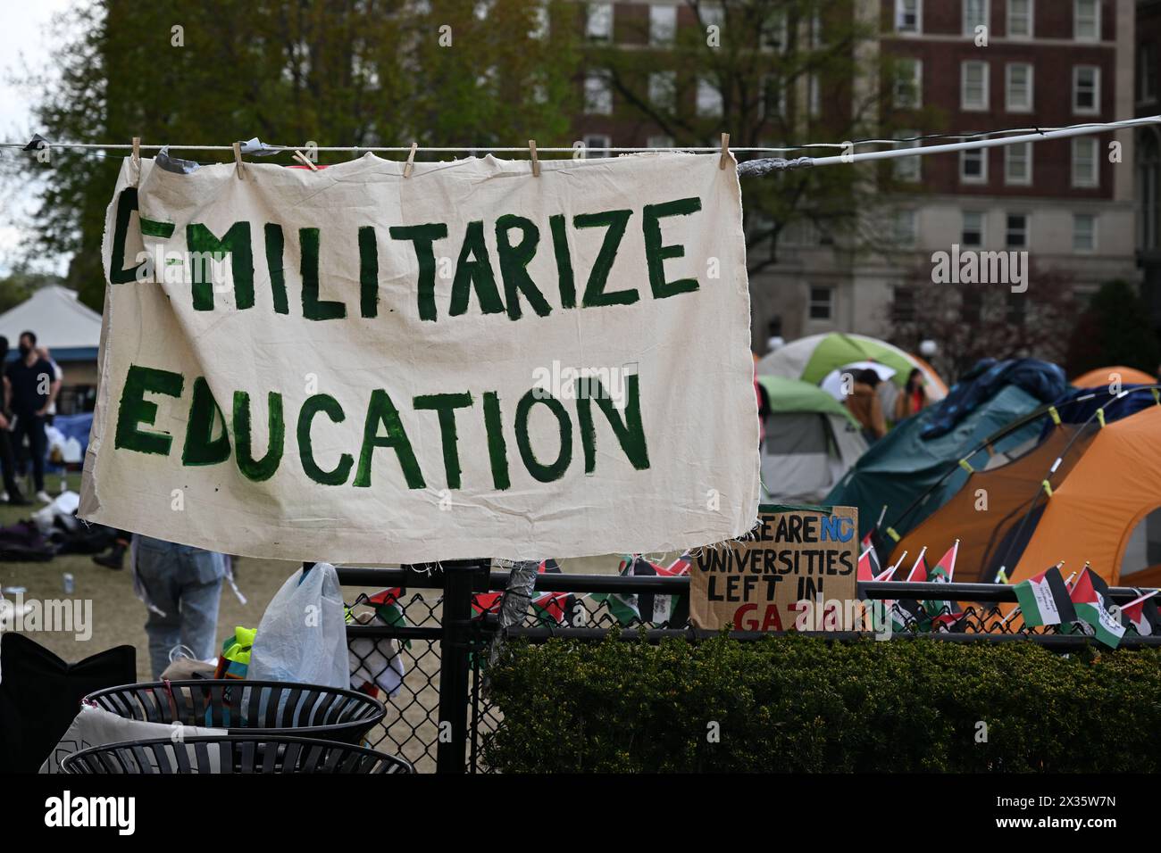 "Gaza Solidarity Encampment" at Columbia University on April 24, 3034 ...