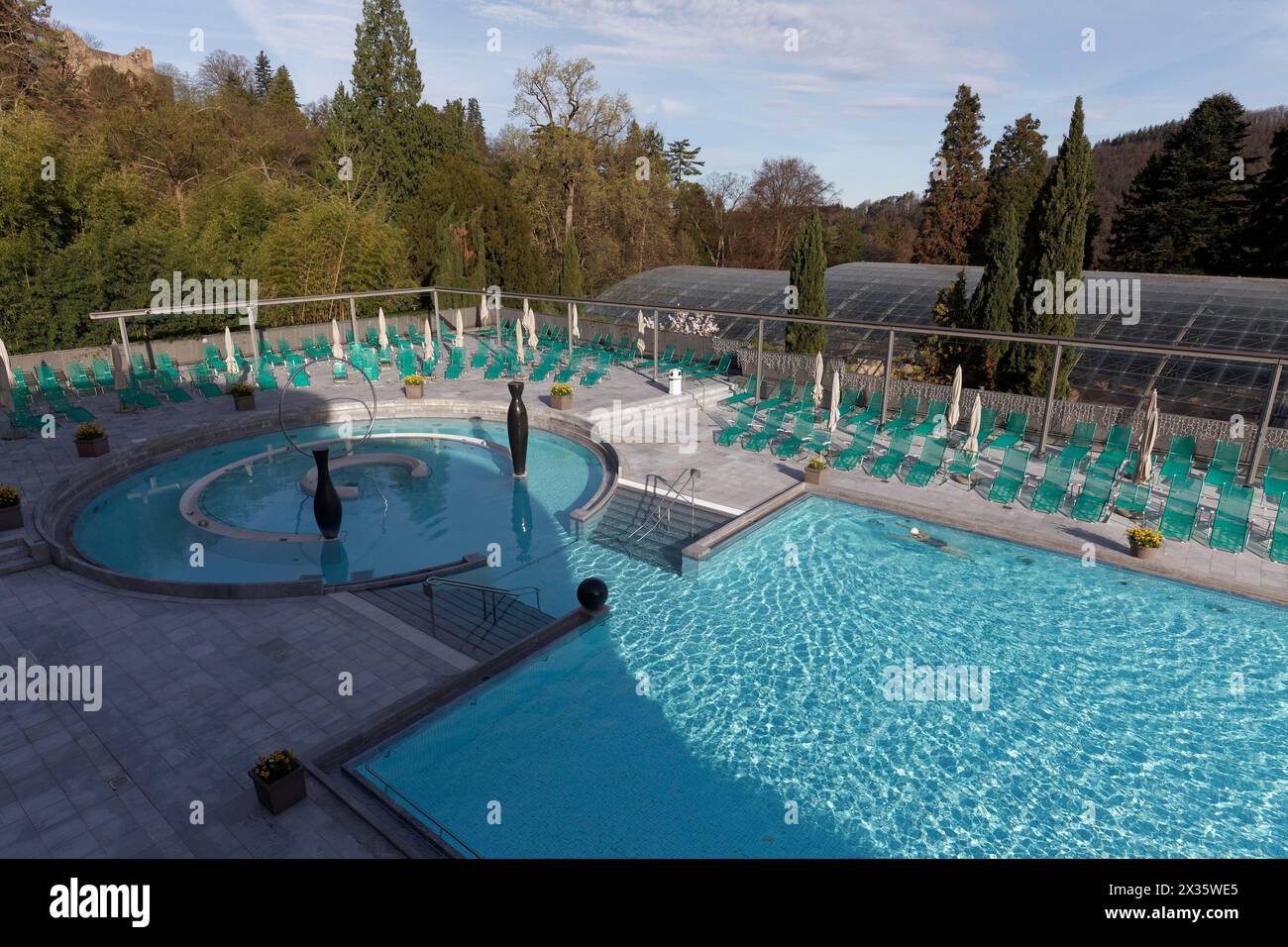 Markgrafenbad Cassiopeia Therme, outdoor thermal water pool, spa town ...