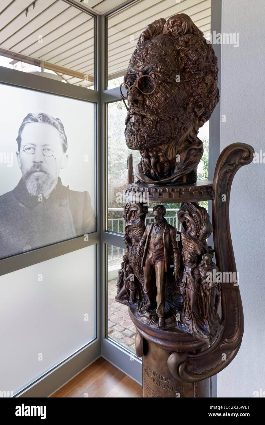 Chekhov monument from 2014, bronze sculpture with 300 figures and ...