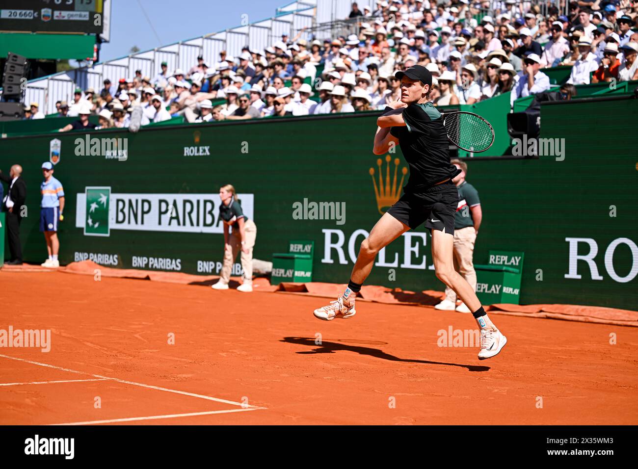 Paris, France. 13th Apr, 2024. Jannik Sinner during the Rolex Monte-Carlo ATP Masters 1000 ...