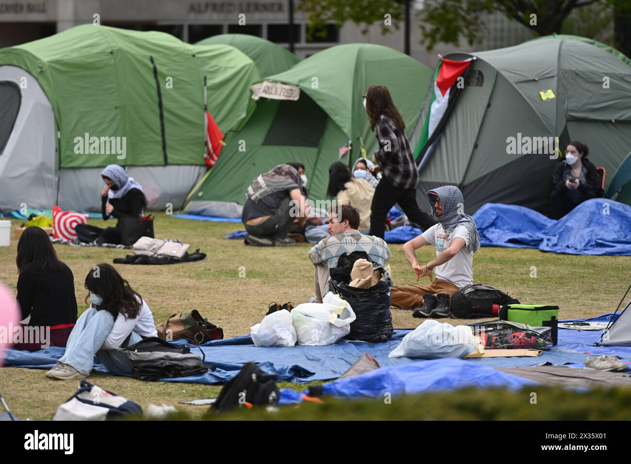 "Gaza Solidarity Encampment" at Columbia University on April 24, 3034 ...