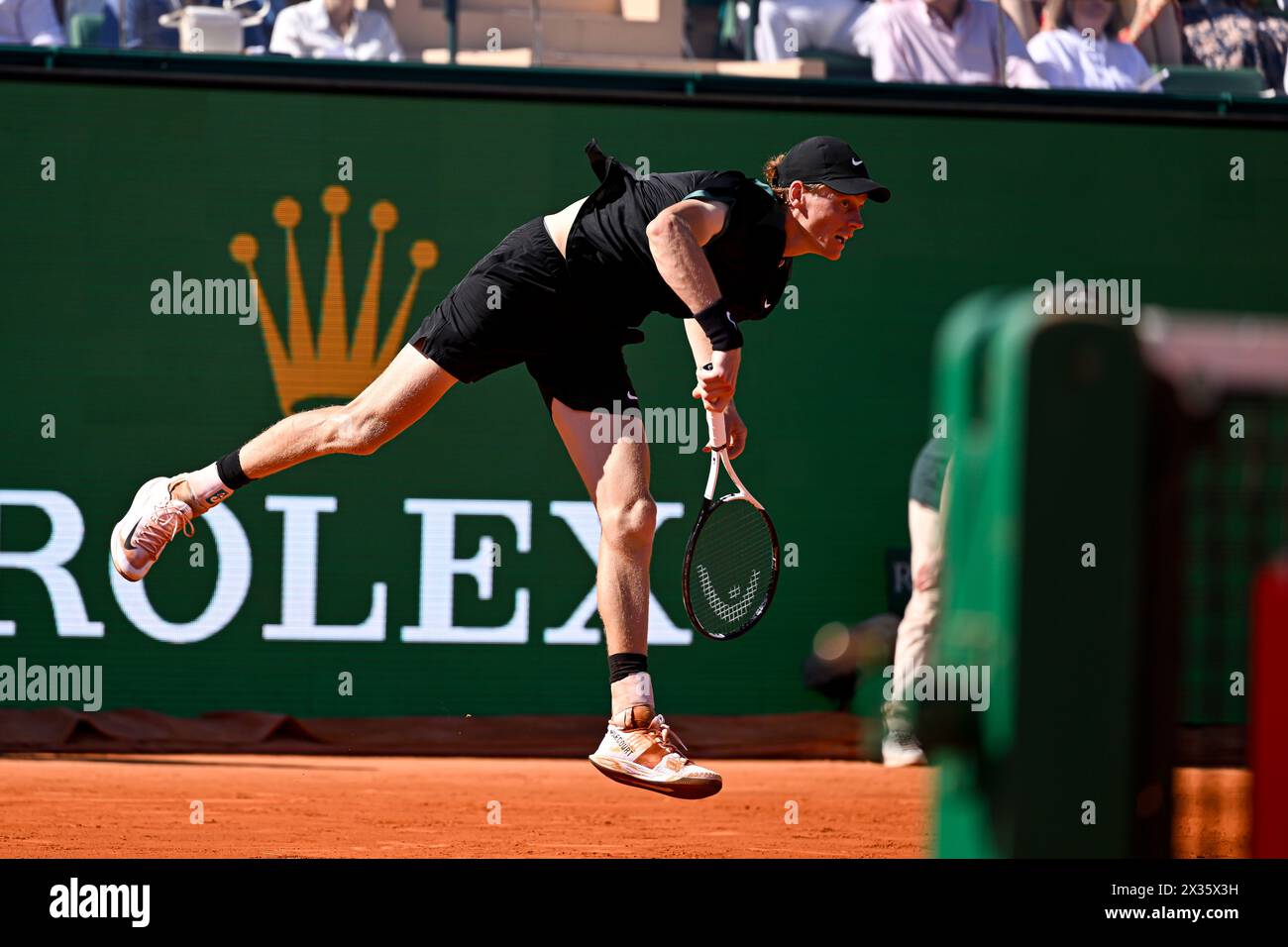 Paris, France. 13th Apr, 2024. Jannik Sinner during the Rolex Monte ...