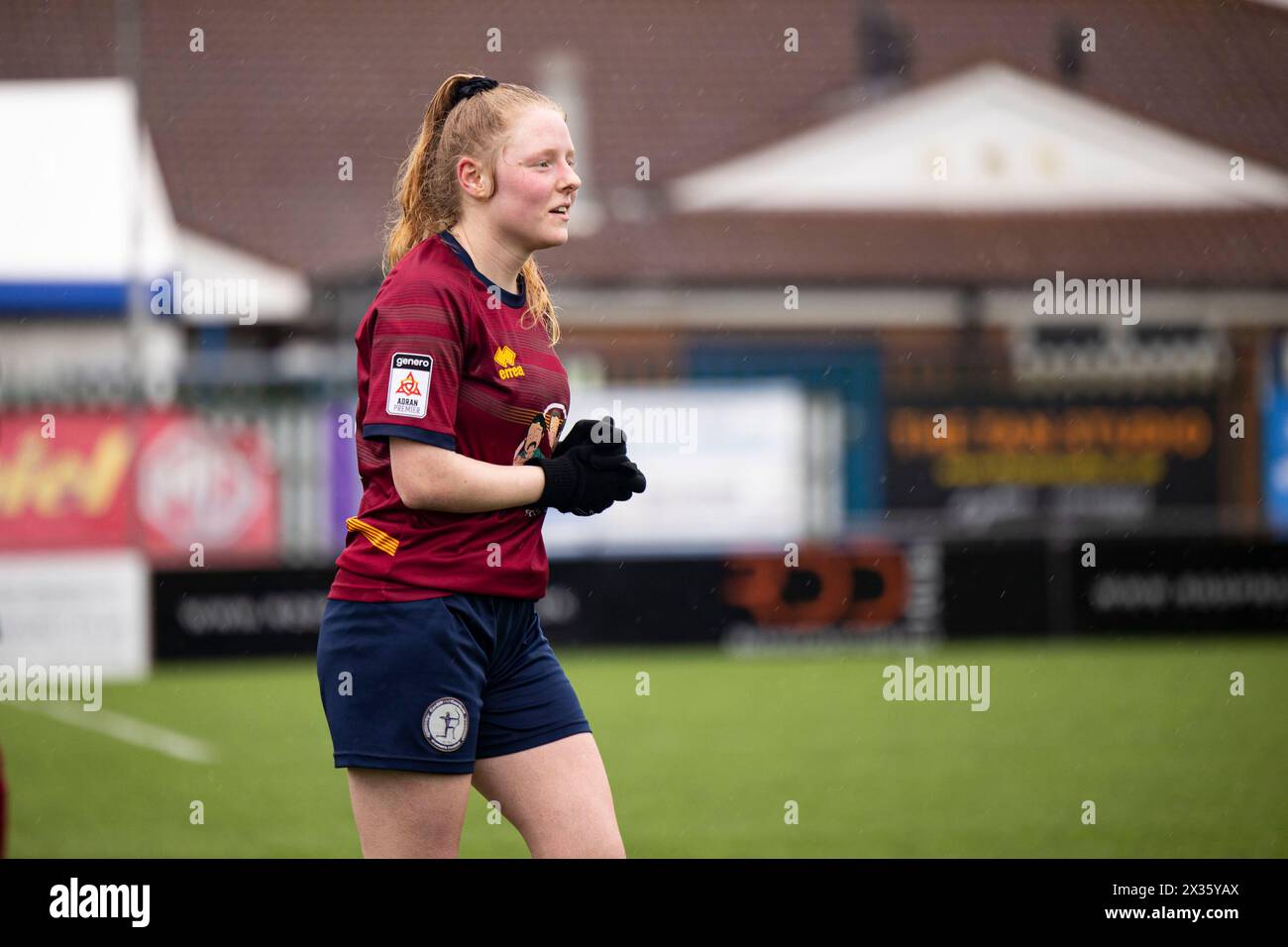Seren y Gem Ellie Preece of Cardiff Met collects her medal. Cardiff Met ...