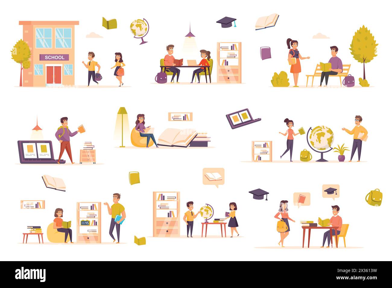 Library tree Stock Vector Images - Alamy