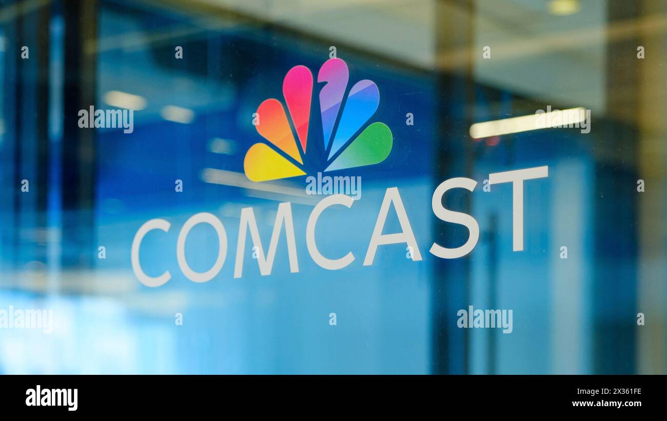 IMAGE DISTRIBUTED FOR COMCAST – The Comcast logo as seen on the Comcast ...
