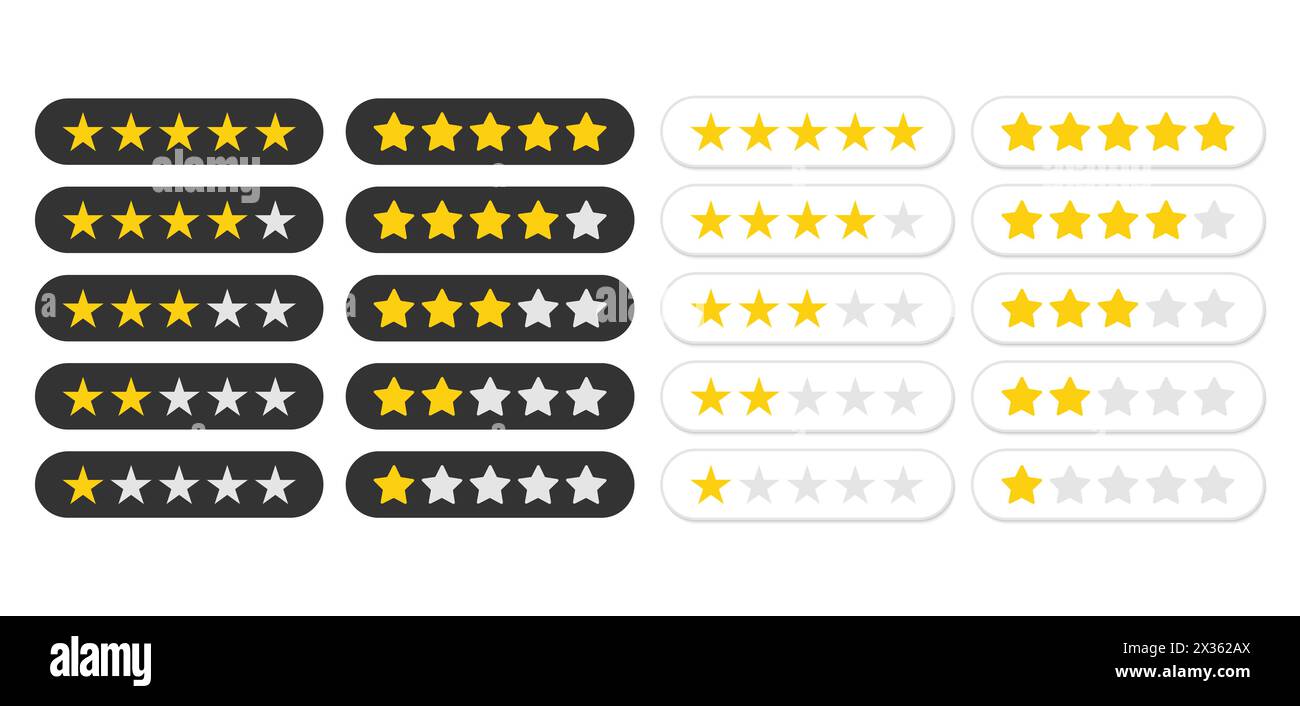 Five stars rating icon. Rate status level for app. Vector illustration ...