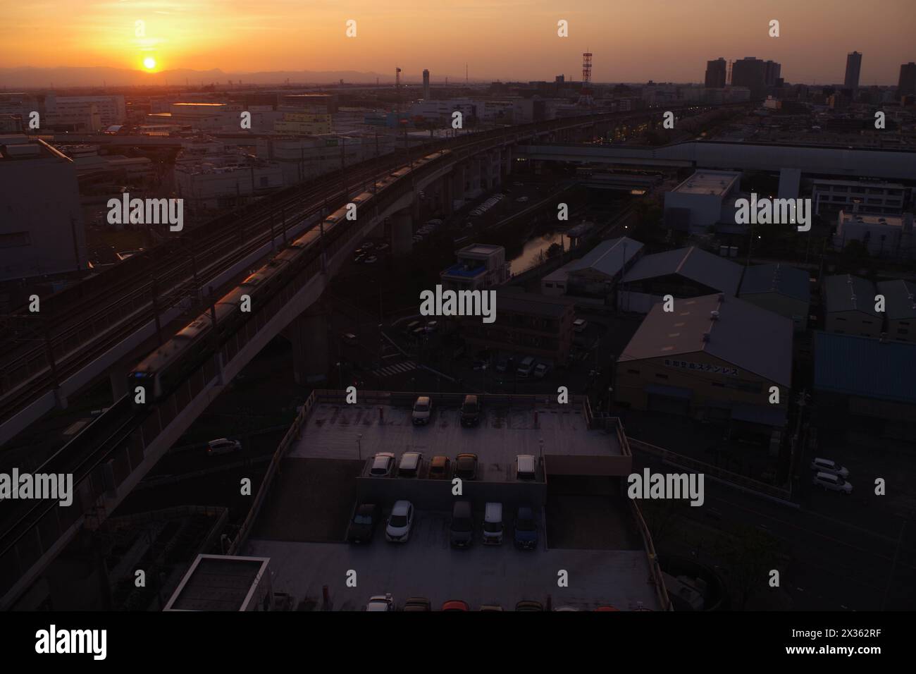 Local Train on the JR Saikyo Line at Sunset in Saitama Prefecture ...
