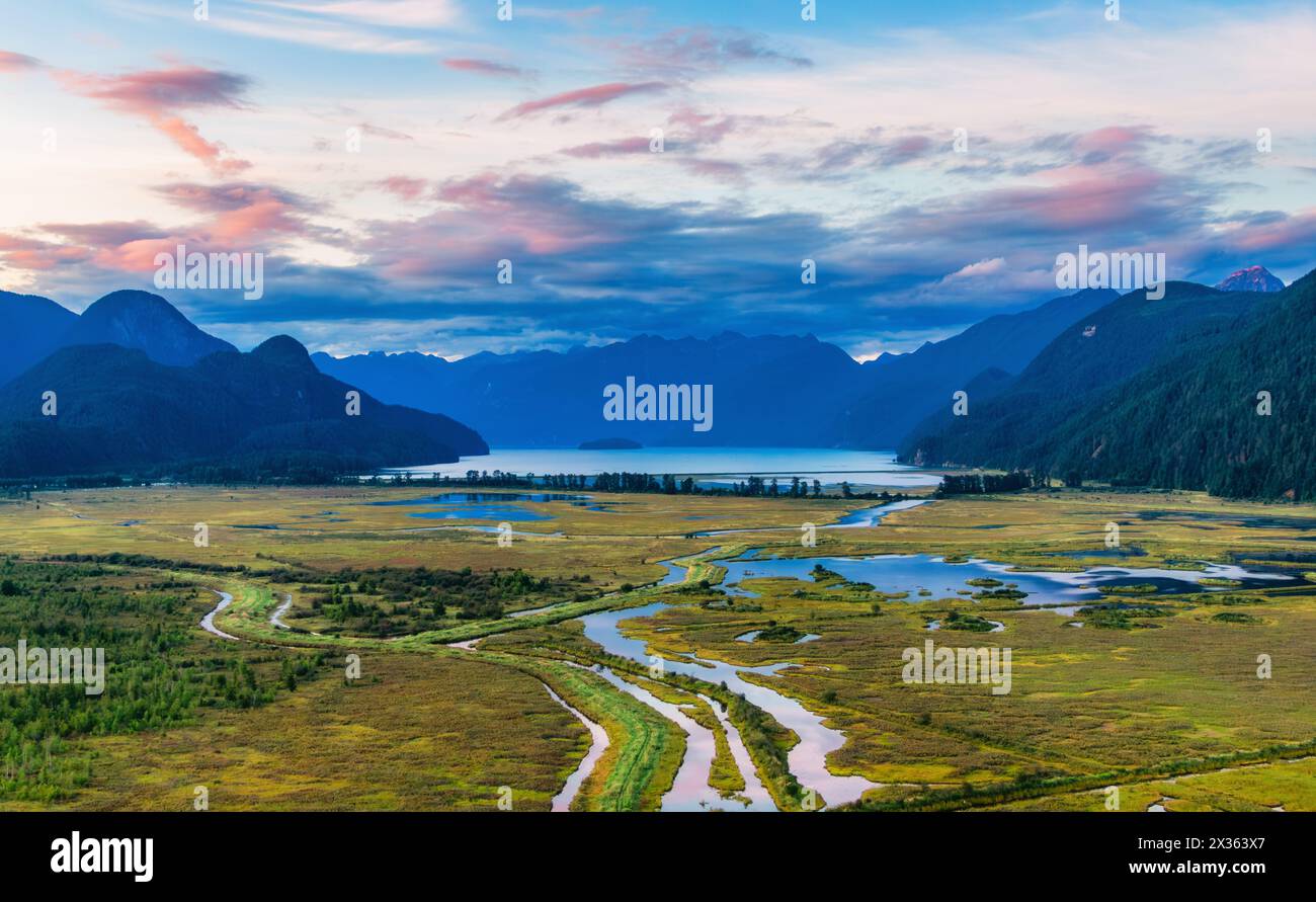 Aerial View of Canadian Mountain Landscape, Lake and Swamp. Nature ...