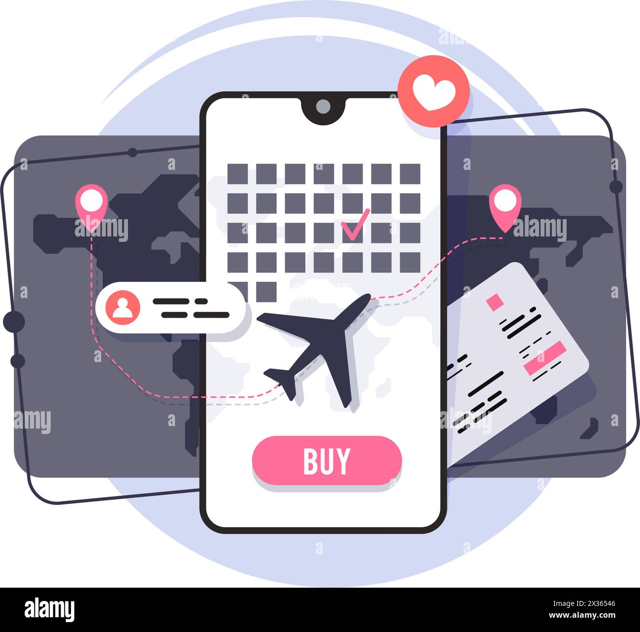 Digital airline ticket Stock Vector Images - Alamy