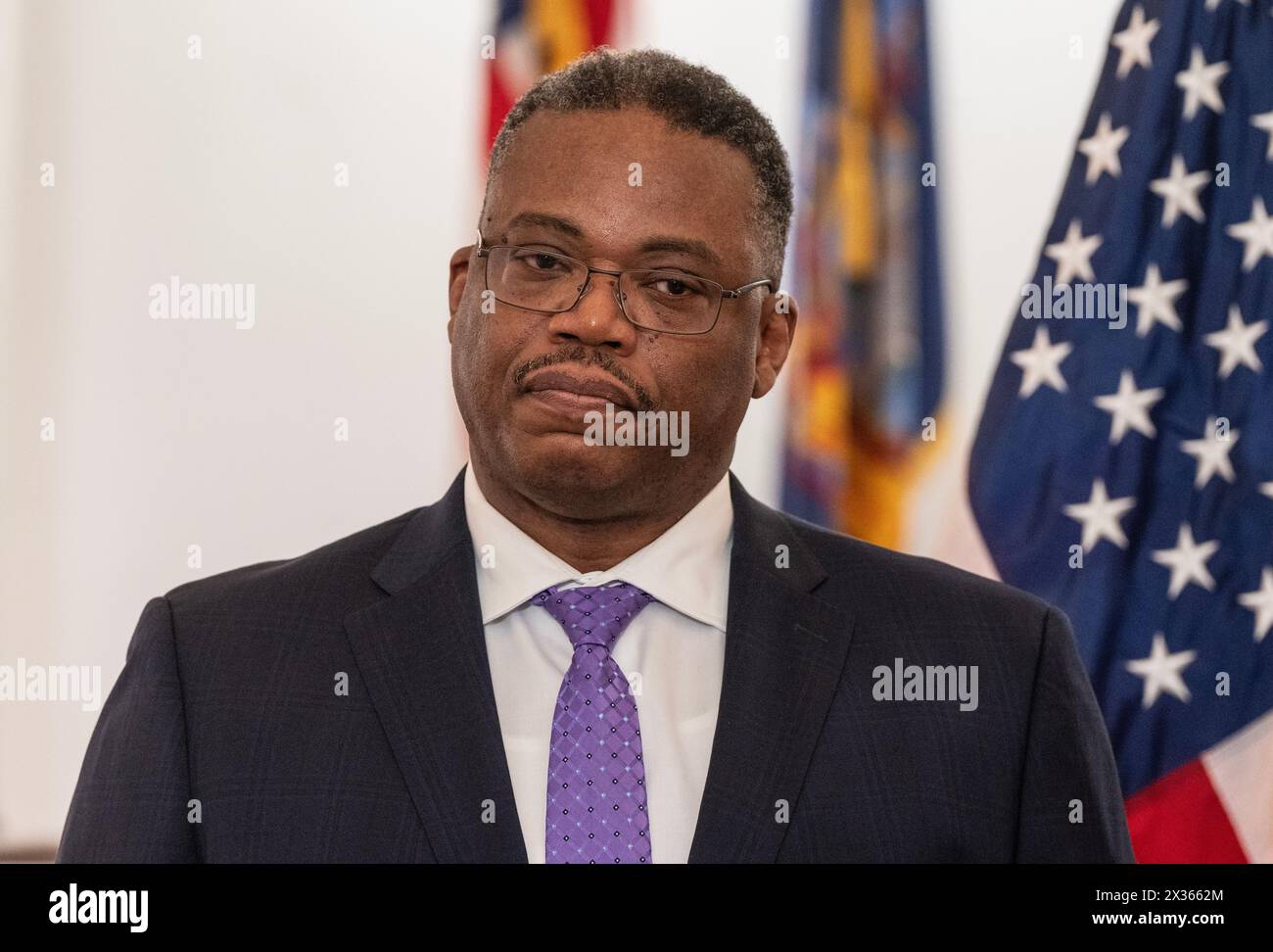 Jethro Antoine attends as Governor Kathy Hochul makes announcement on ...