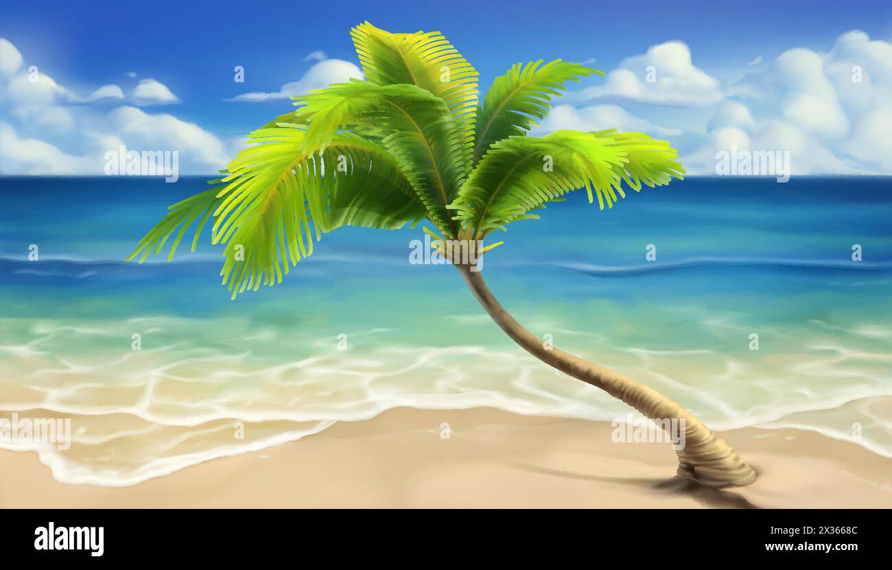 Sea beach. Realistic vector background Stock Vector Image & Art - Alamy