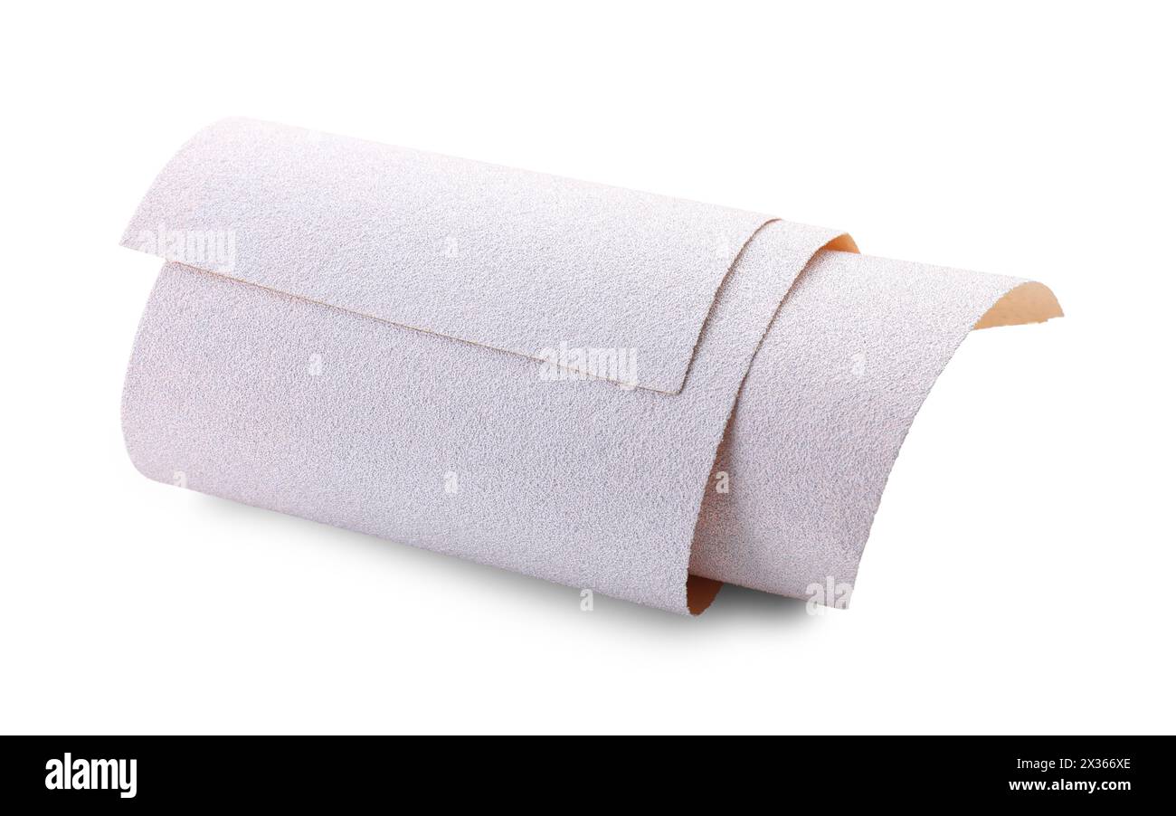 Sheet of coarse sandpaper isolated on white Stock Photo - Alamy