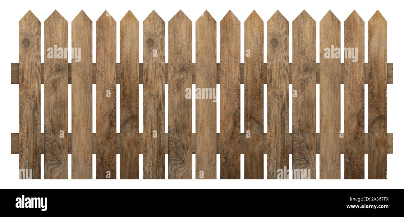 Wooden fence isolated on white. Enclosing structure Stock Photo - Alamy
