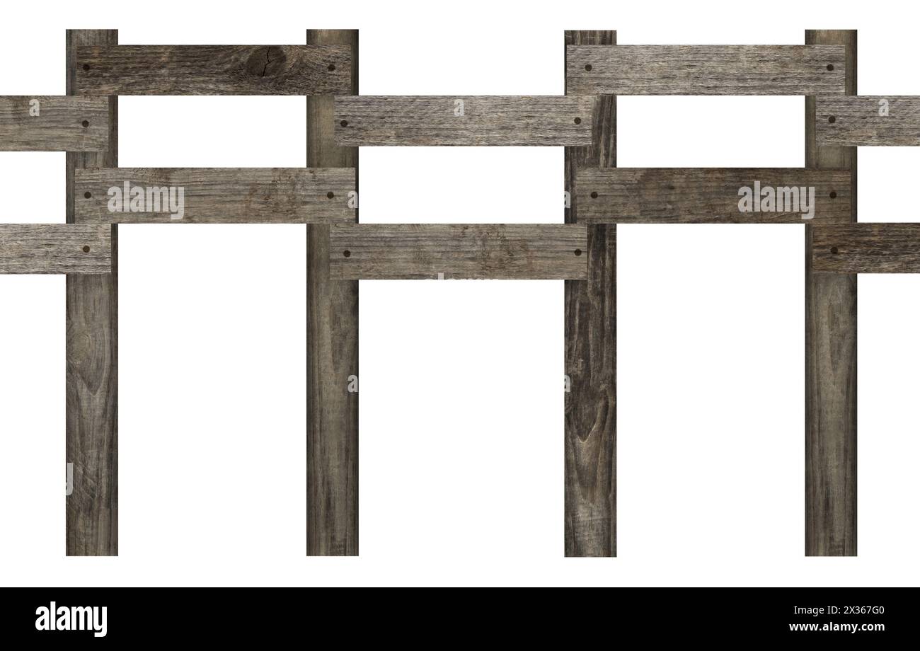 Garden fence made of wood Cut Out Stock Images & Pictures - Alamy