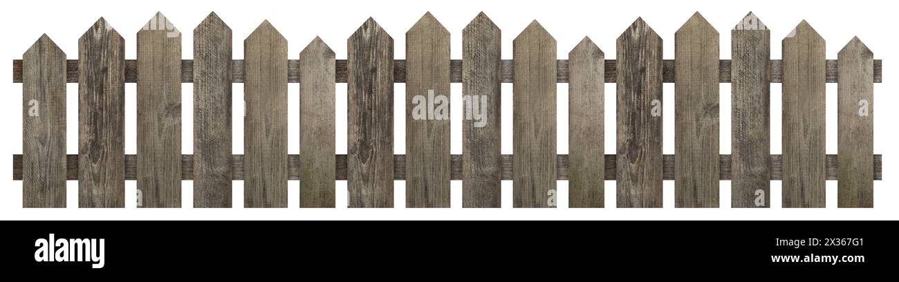 Wooden fence isolated on white. Enclosing structure Stock Photo - Alamy