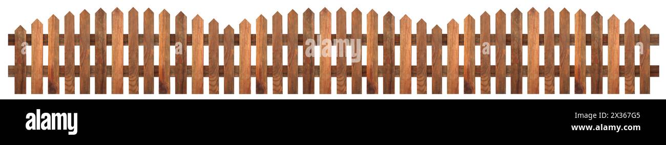 Wooden fence isolated on white. Enclosing structure Stock Photo - Alamy