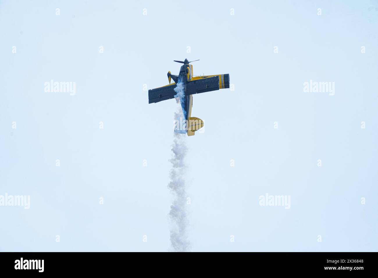Sanford, Florida, USA, April 21, 2024, Pilot Michael Goulian flies his ...