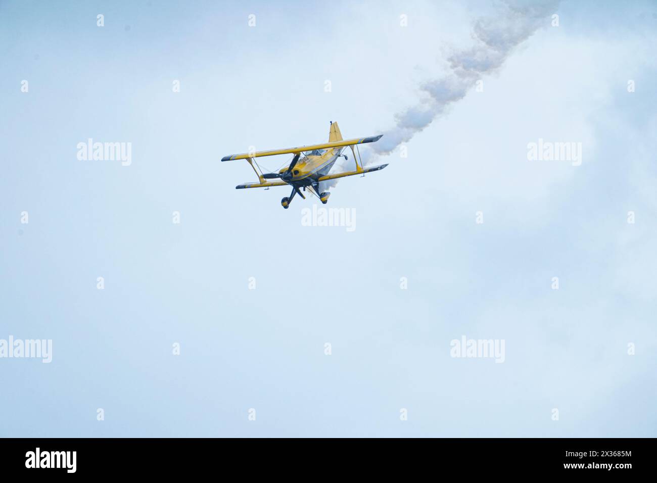 Sanford, Florida, USA, April 21, 2024, Pilot Michael Goulian flies his ...