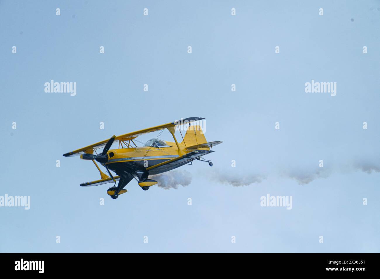 Sanford, Florida, USA, April 21, 2024, Pilot Michael Goulian flies his ...