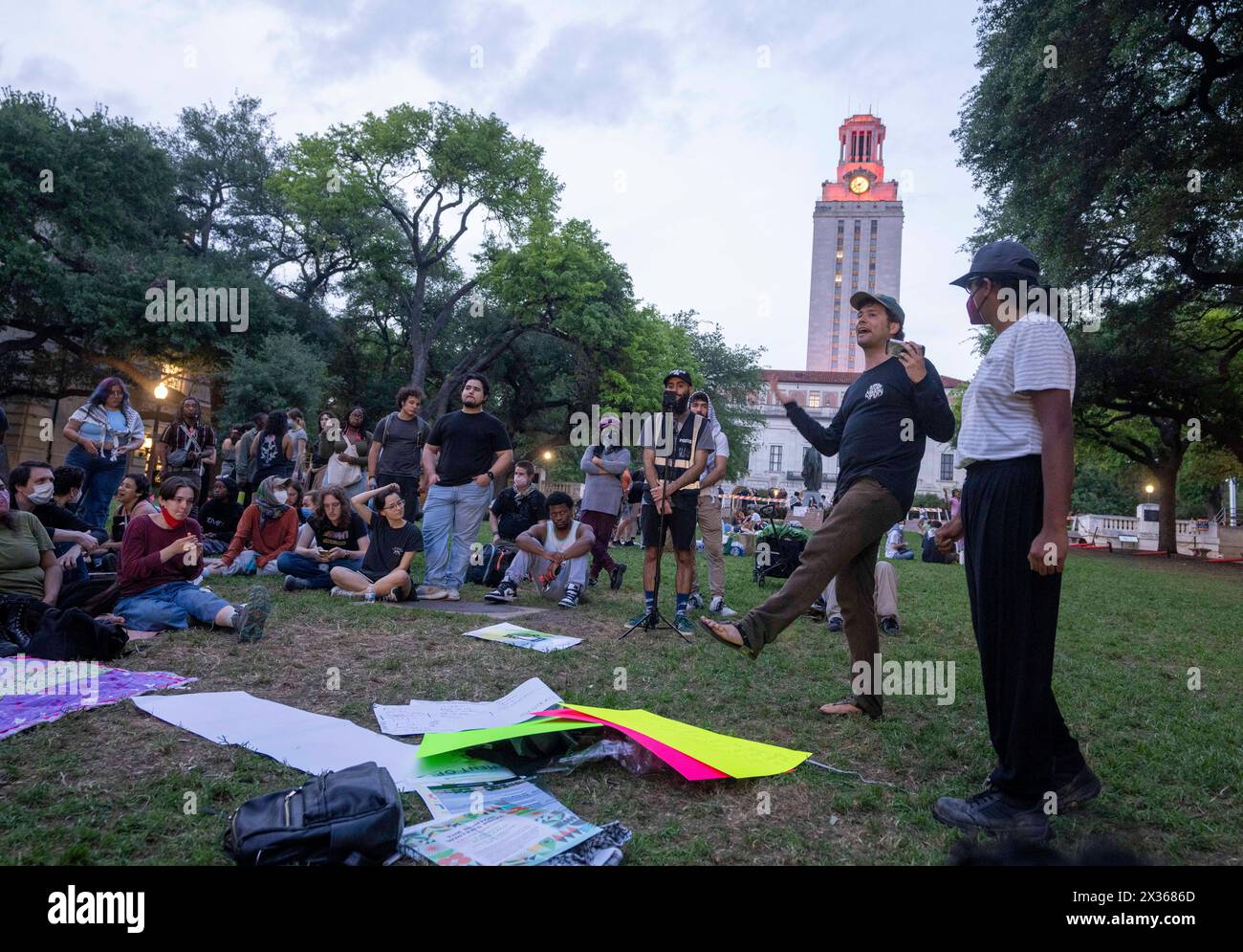Austin Texas USA, April 24 2024: Supporters of the Palestine Solidarity ...