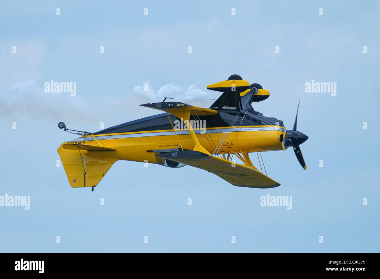 Sanford, Florida, USA, April 21, 2024, Pilot Michael Goulian flies his ...