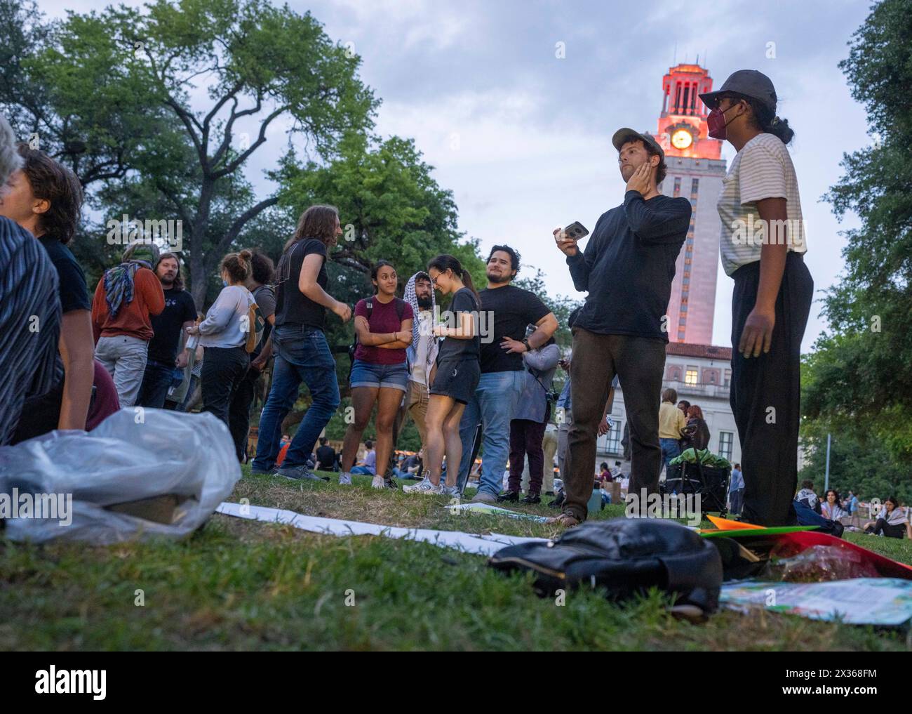Austin, Tx, USA. 24th Apr, 2024. Supporters of the Palestine Solidarity ...