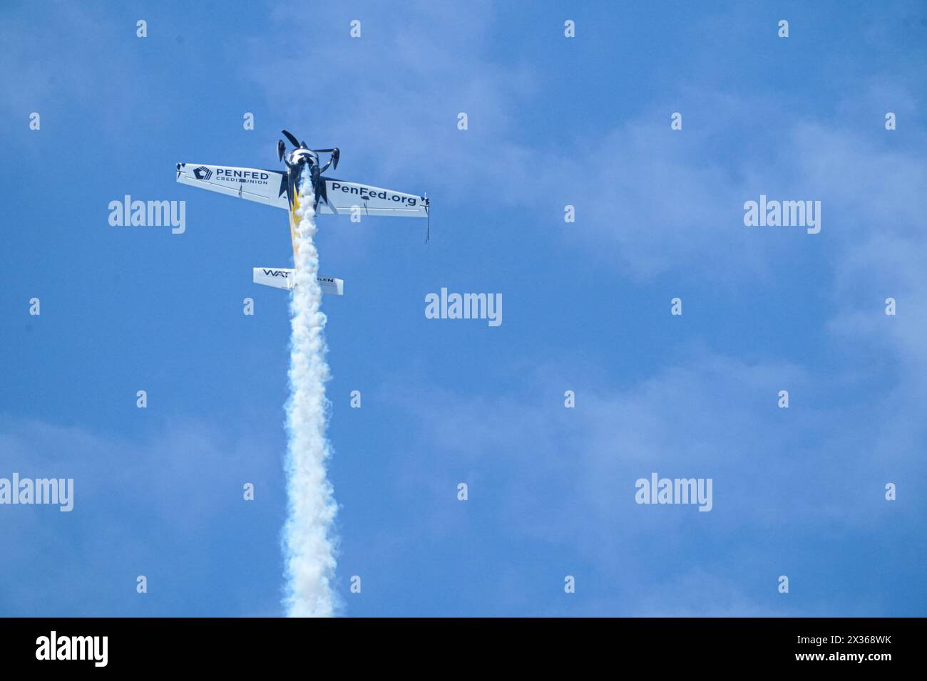 Sanford, Florida, USA, April 21, 2024, Buck Roetman performs aerobatics ...