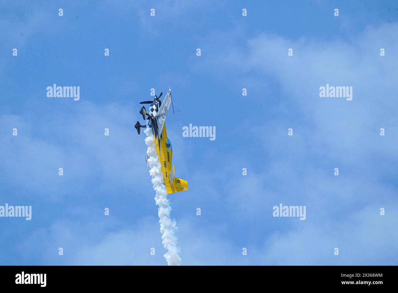 Sanford, Florida, USA, April 21, 2024, Buck Roetman performs aerobatics ...