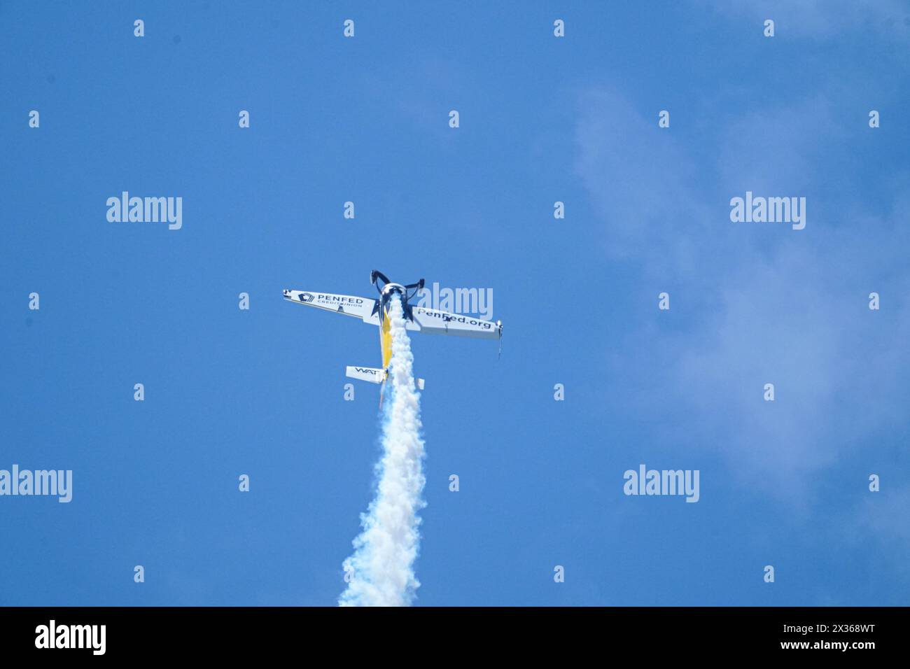 Sanford, Florida, USA, April 21, 2024, Buck Roetman performs aerobatics ...