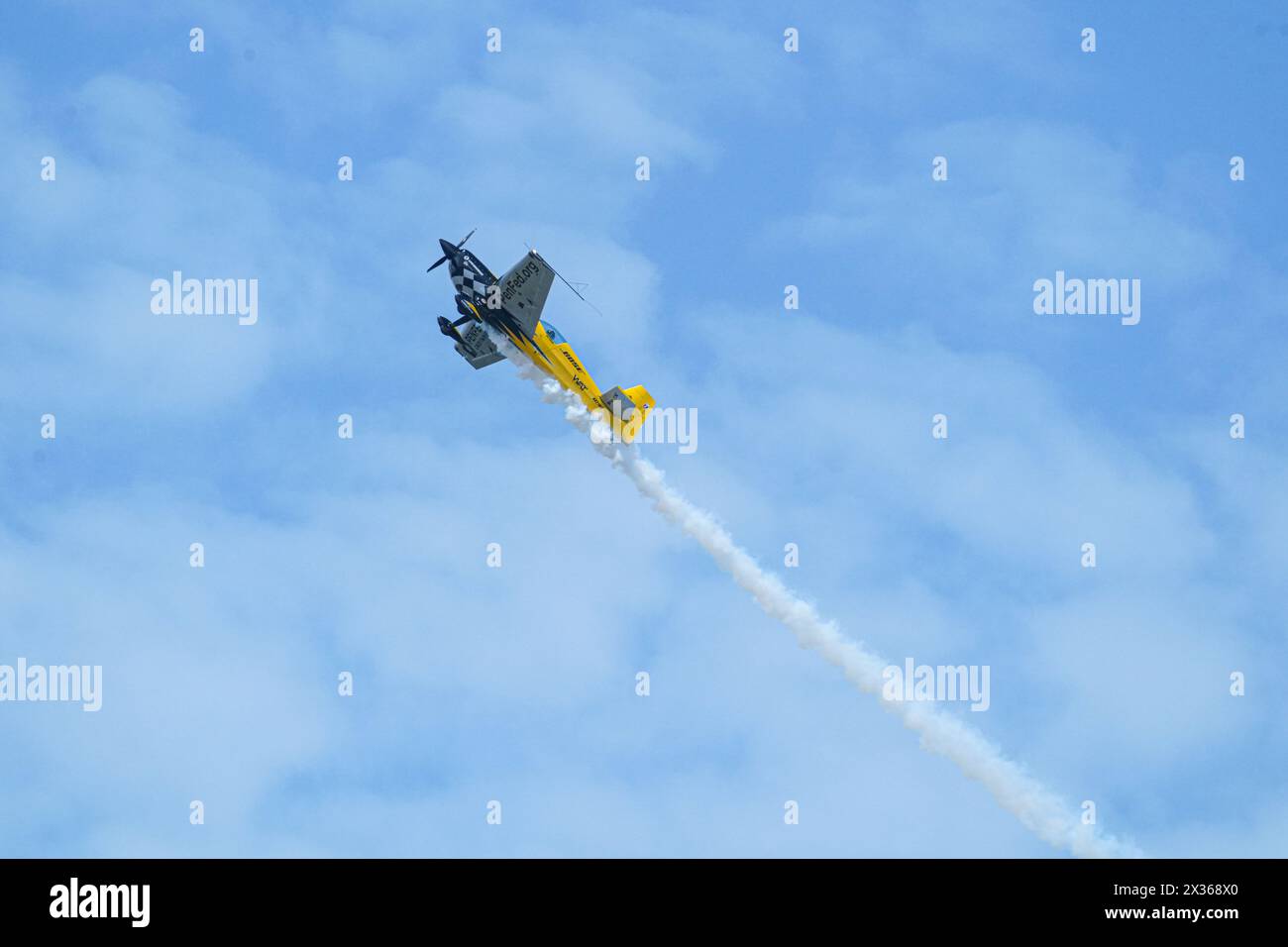 Sanford, Florida, USA, April 21, 2024, Buck Roetman performs aerobatics ...