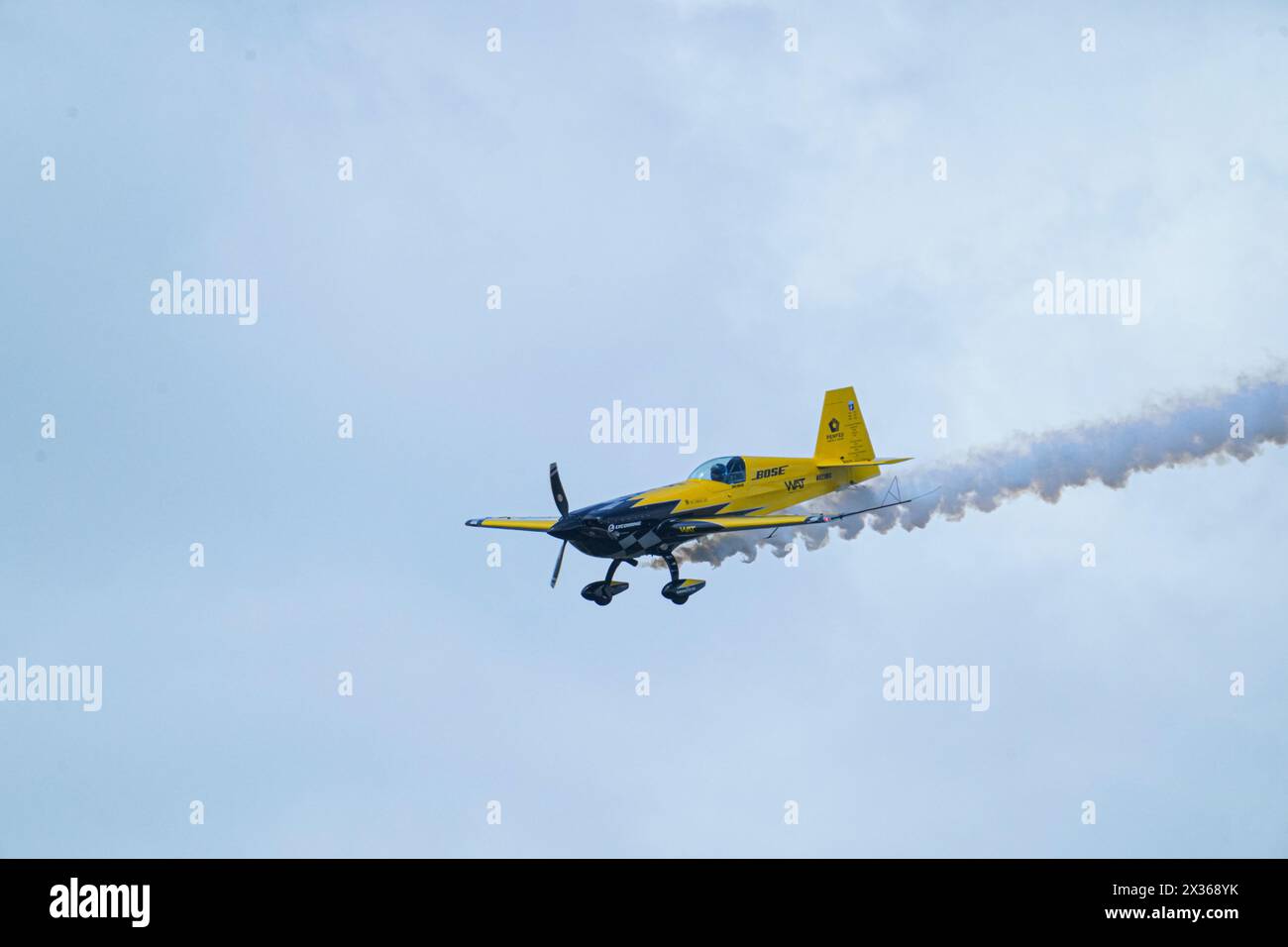 Sanford, Florida, USA, April 21, 2024, Buck Roetman performs aerobatics ...