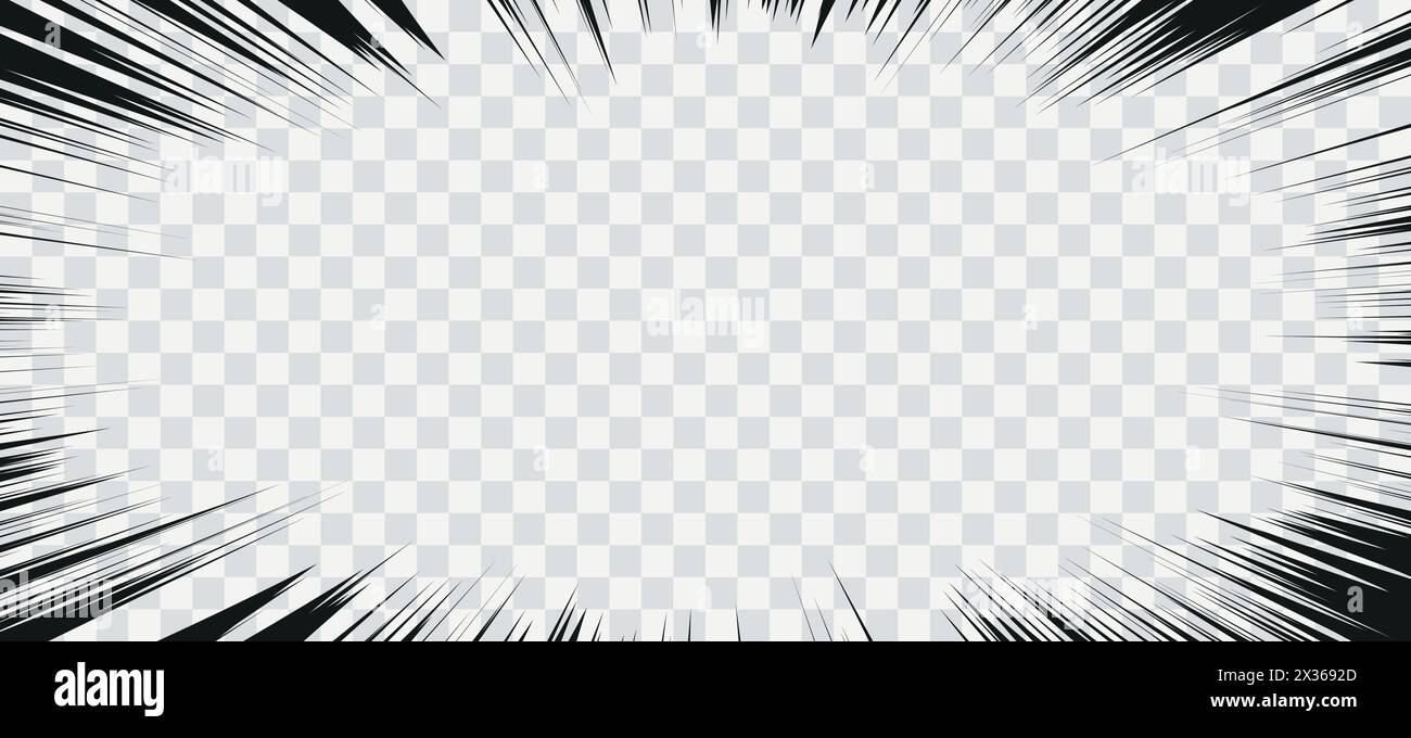 Comic book action lines. Speed lines Manga frame. Cartoon background ...