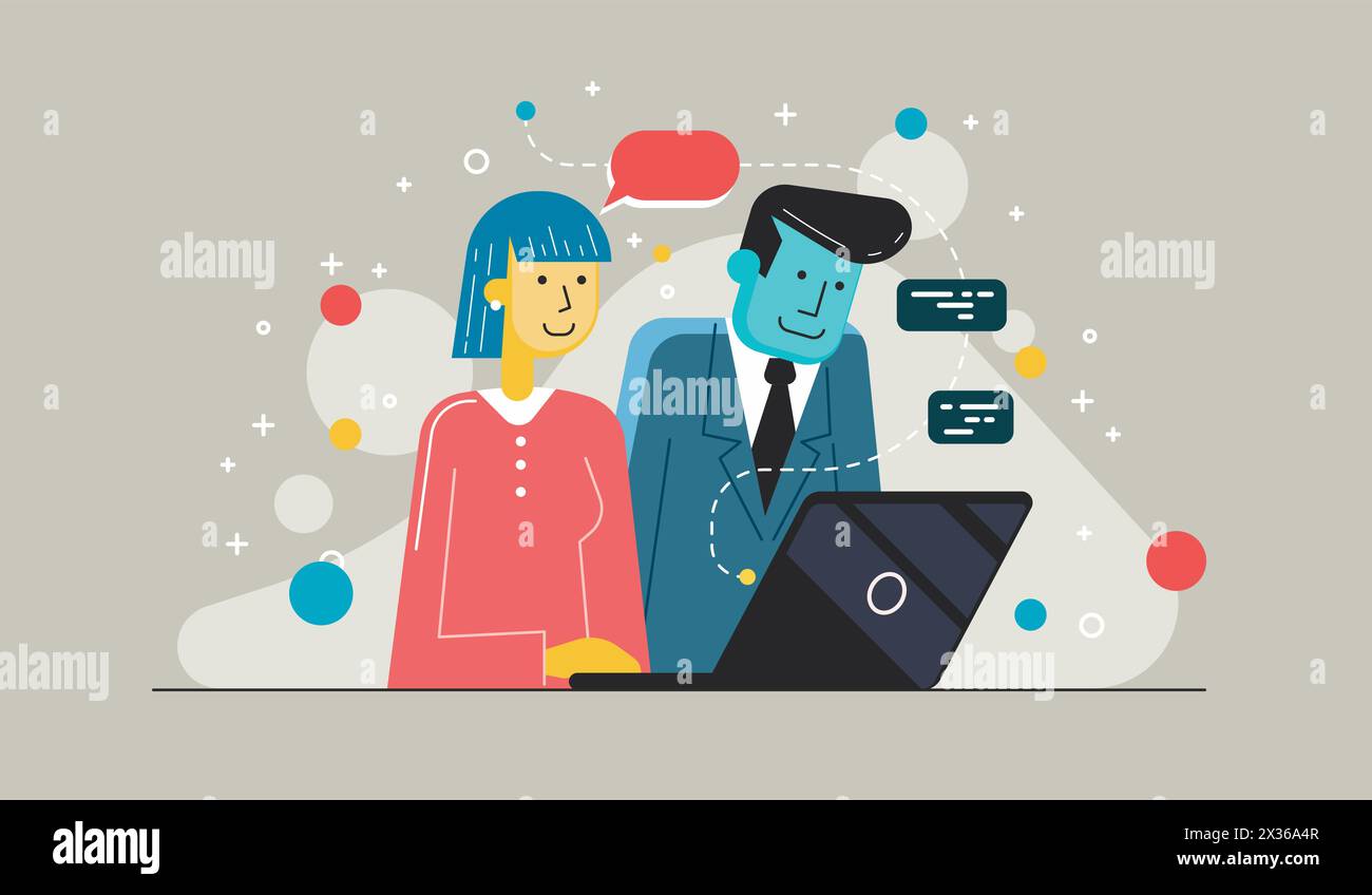 Business partners working together in Stock Vector Images - Alamy