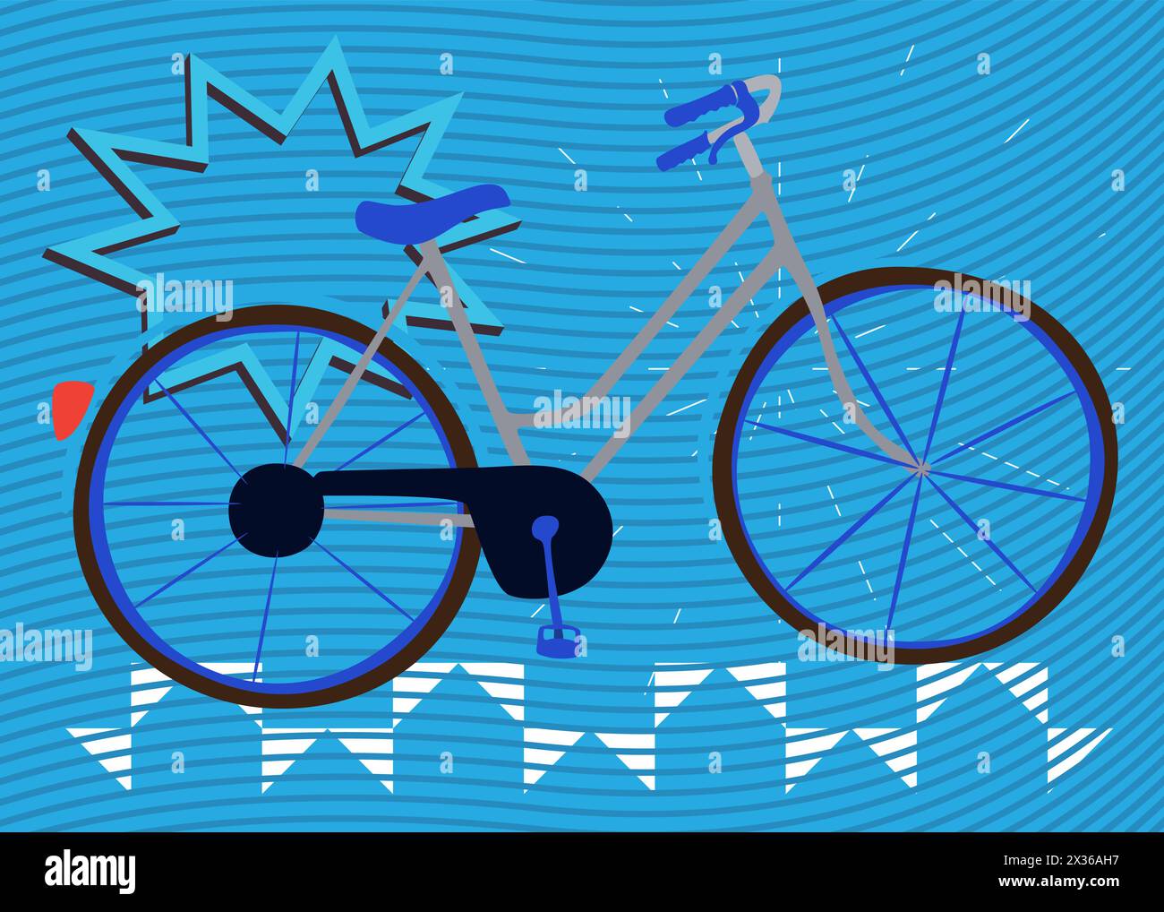 Bicycle geometrical graphic retro theme background. Minimal geometric ...