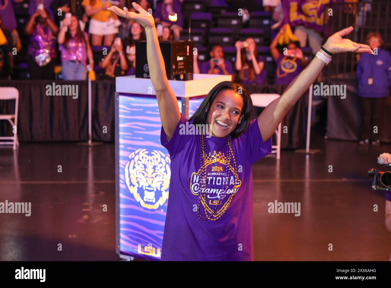 Baton Rouge, LA, USA. 24th Apr, 2024. LSU's Haleigh Bryant is ...