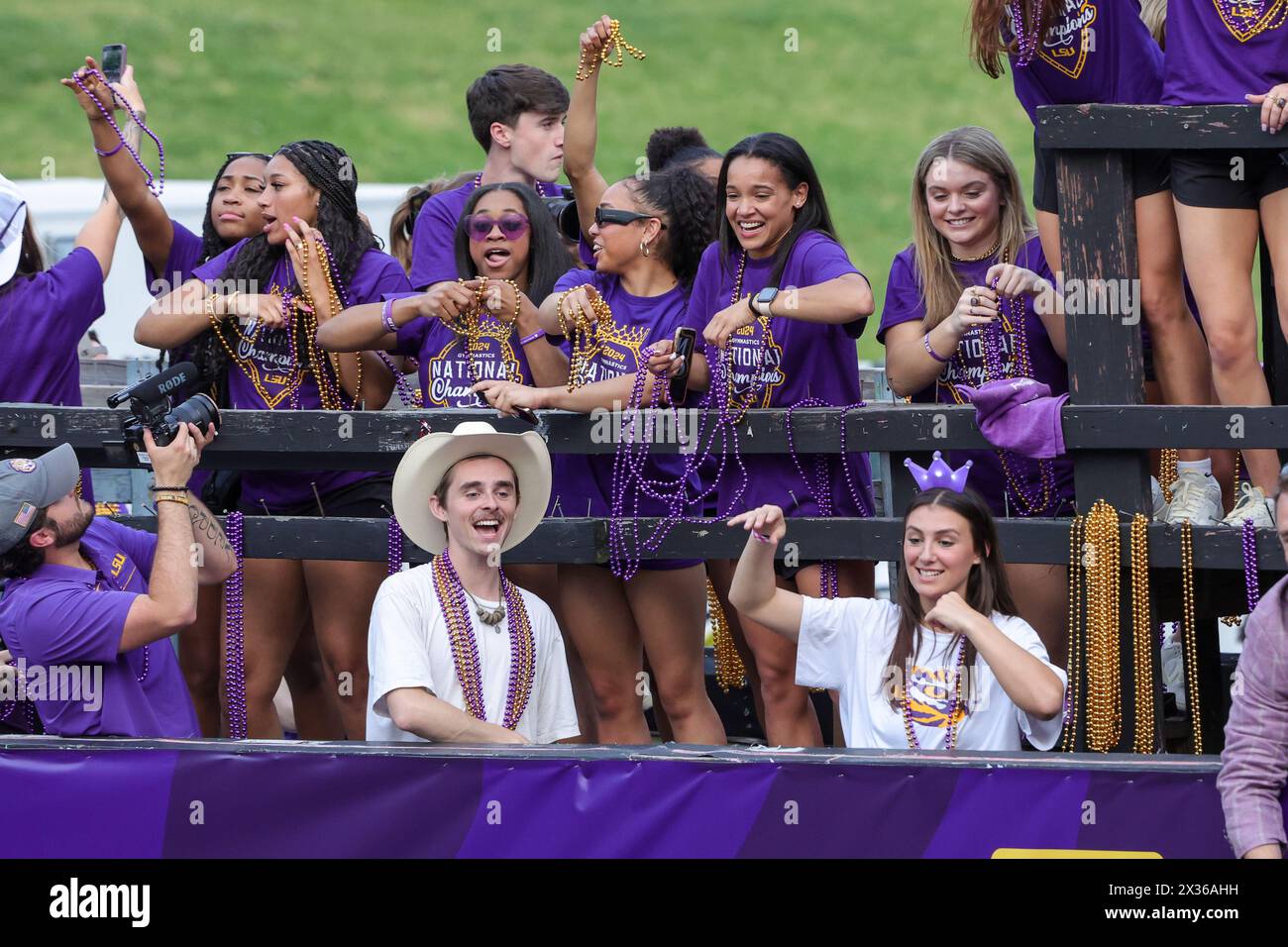 Baton Rouge, LA, USA. 24th Apr, 2024. LSU's Haleigh Bryant, Konnor ...